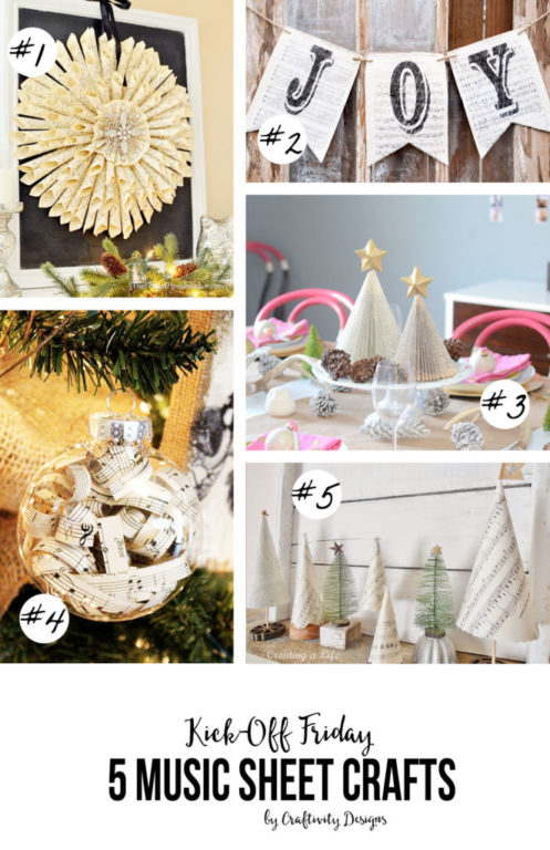 5 Music Sheet Crafts for Christmas – Craftivity Designs
