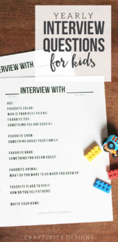 Yearly Interview Questions for Kids – Craftivity Designs