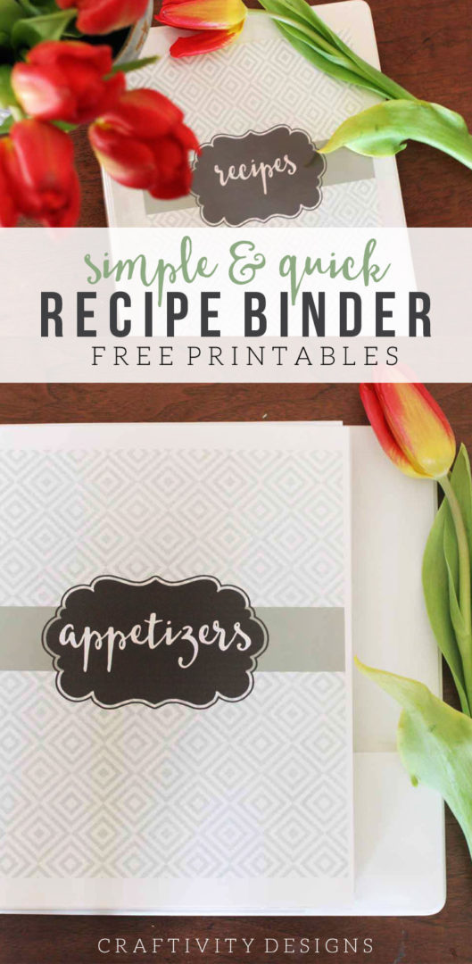 Simple and Quick Recipe Binder with Free Printables – Craftivity Designs
