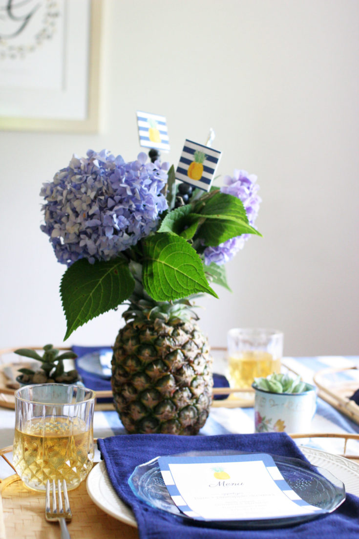 Pretty Pineapple Tablescape with a FREE Printable Menu – Craftivity Designs