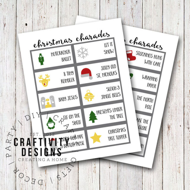 Christmas Charades Free Printable Game – Craftivity Designs
