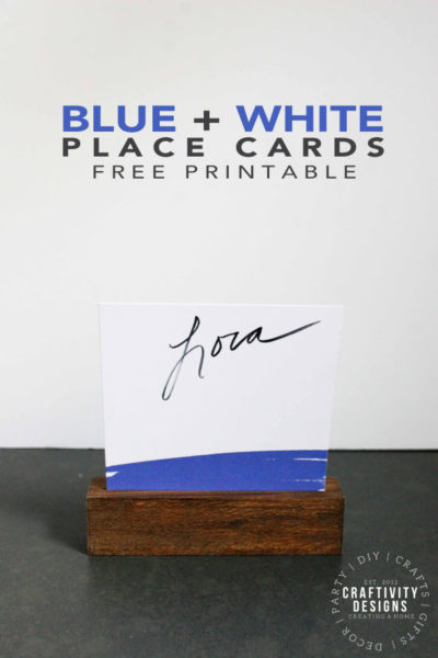FREE Printable Navy Place Cards (+ a DIY Place Card Holder ...