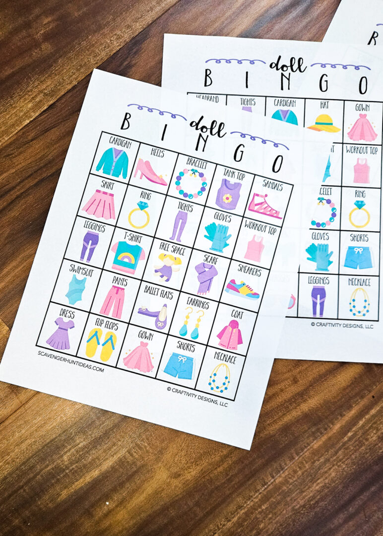 Play Doll Bingo for a Girl's Birthday Party (Barbie or 18 Inch Dolls ...